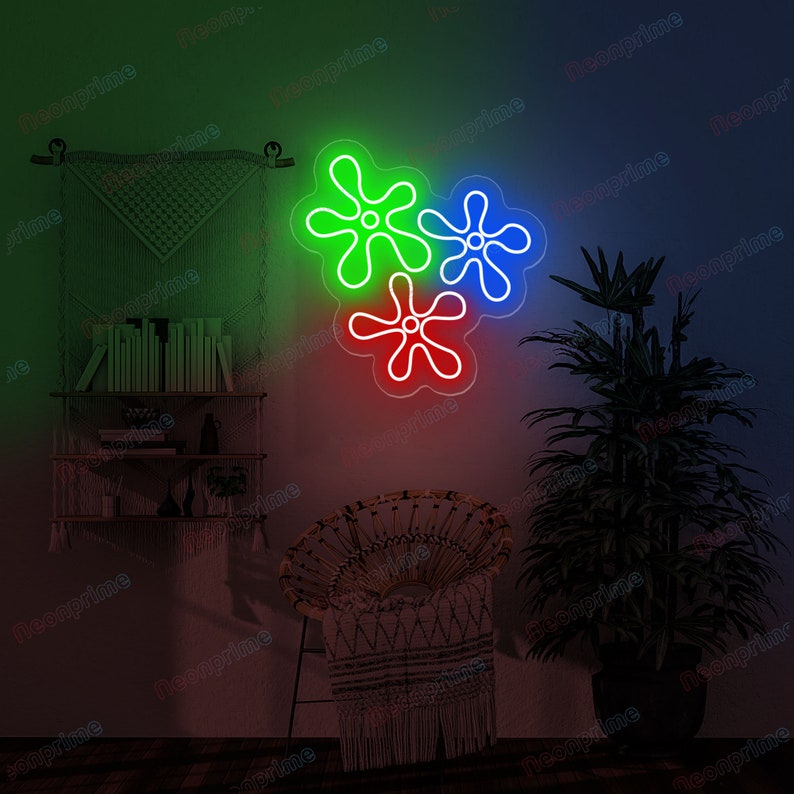 Spongebob Flower Neon Sign Flower Neon Sign Wedding Neon - Etsy