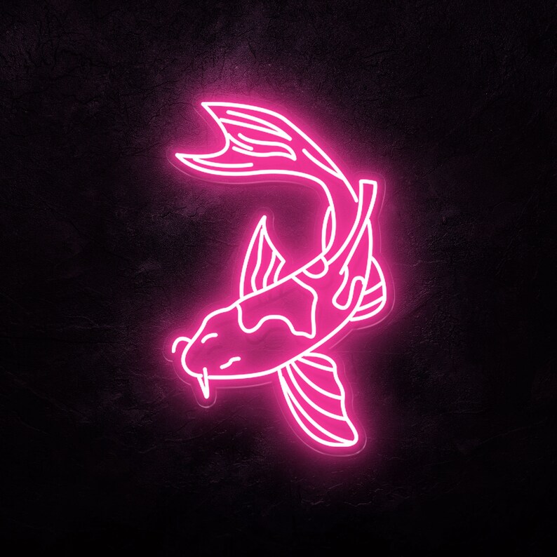 Koi Fish Neon Sign, Japanese Neon Sign, Custom Japan Neon Sign, Koi ...