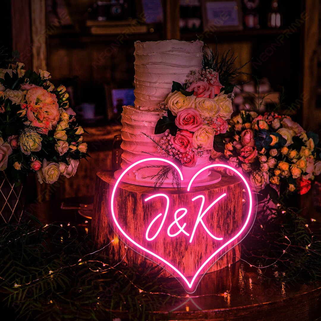 Wedding Initials Neon Sign, Custom Wedding Neon Sign, Wedding Neon Sign ...
