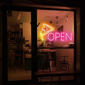 Pizza Neon Sign, Open Pizza Led Sign, Restaurant Sign, Kitchen Neon ...