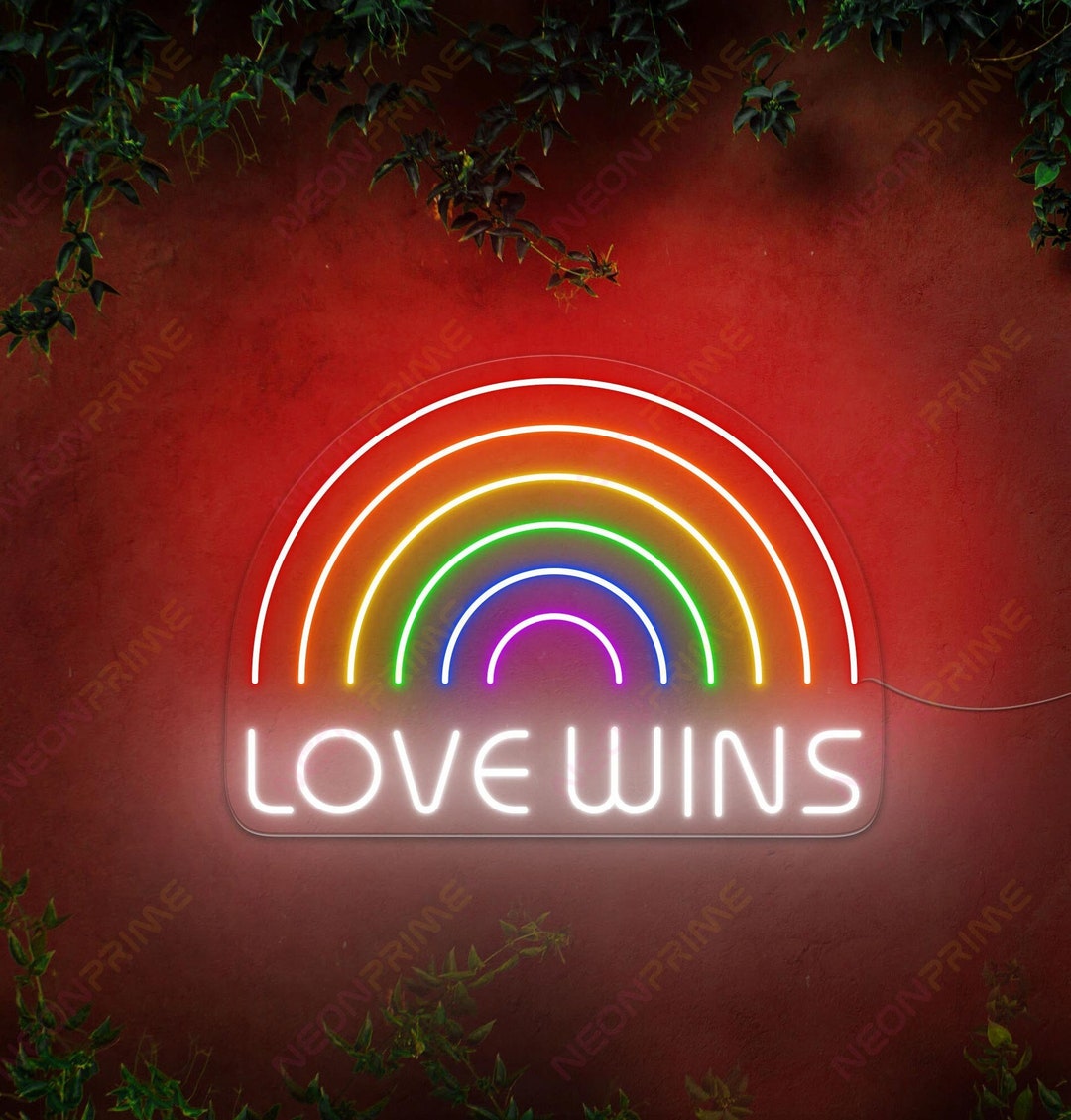 Rainbow Neon Sign, Love Wins Neon Sign, LGBTQ Neon Light Decor ...
