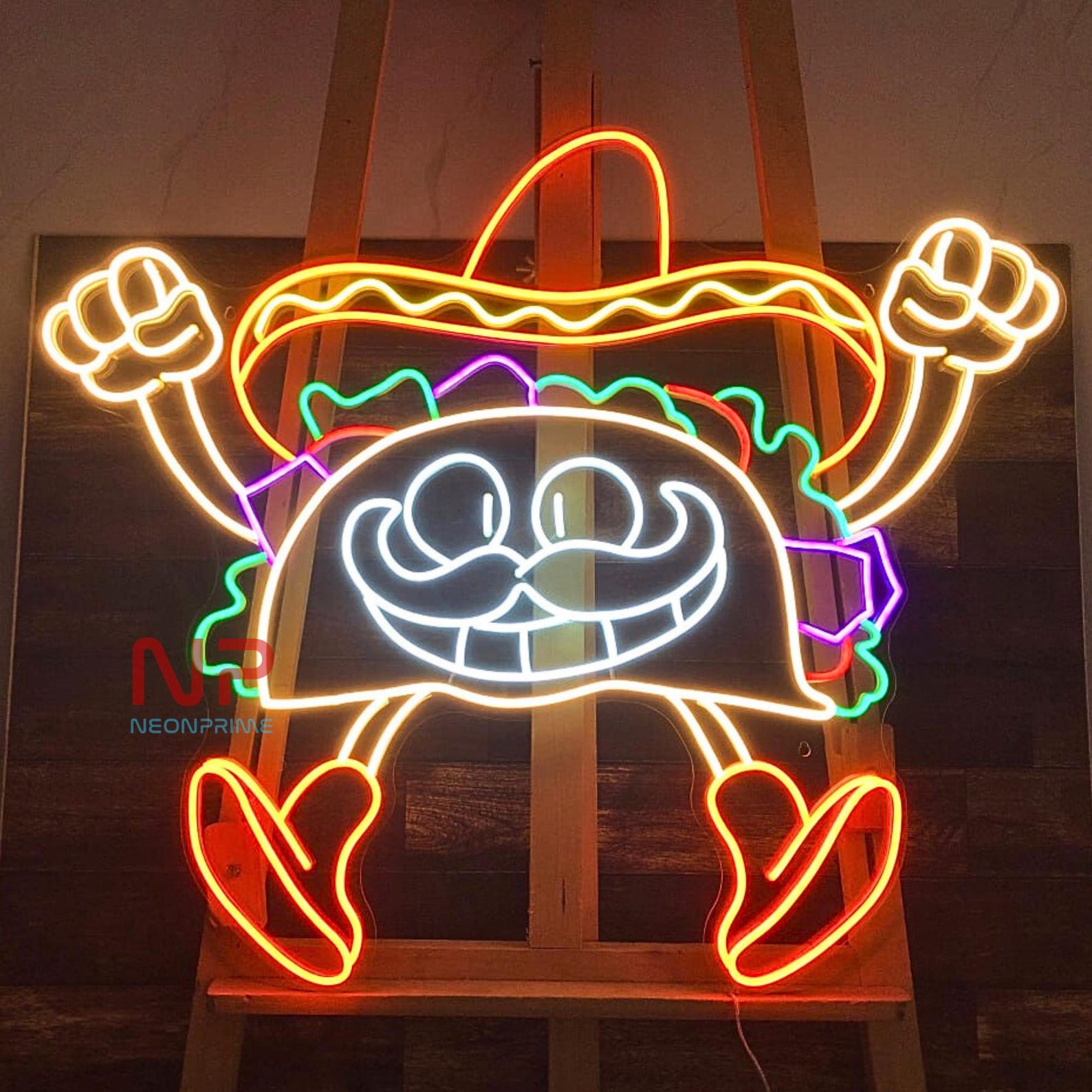 Taste of Indian Neon Sign, Indian Food Sign, Opening Gift, Restaurant ...