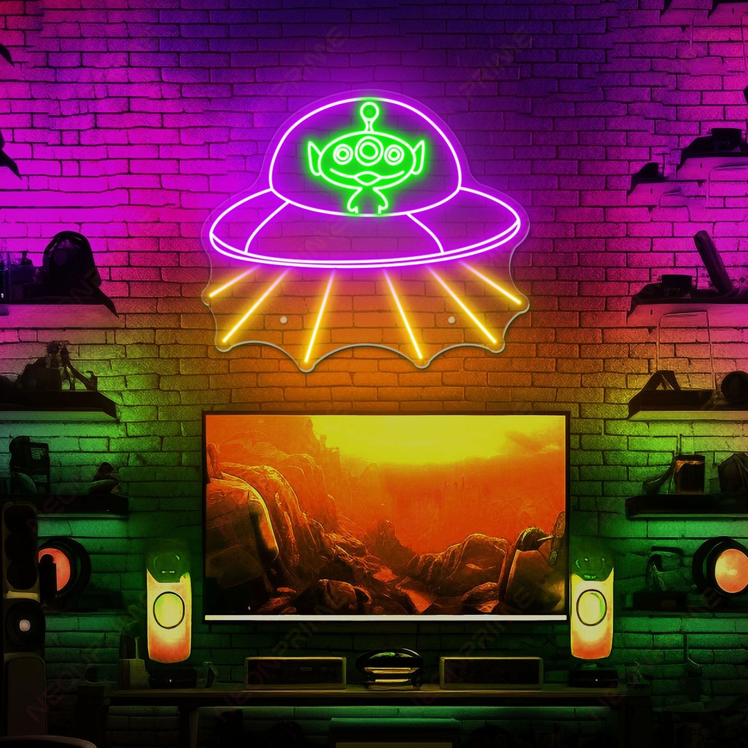 UFO Neon Signs, Custom Neon Sign Bedroom, UFO Sign, Room Party Wall ...