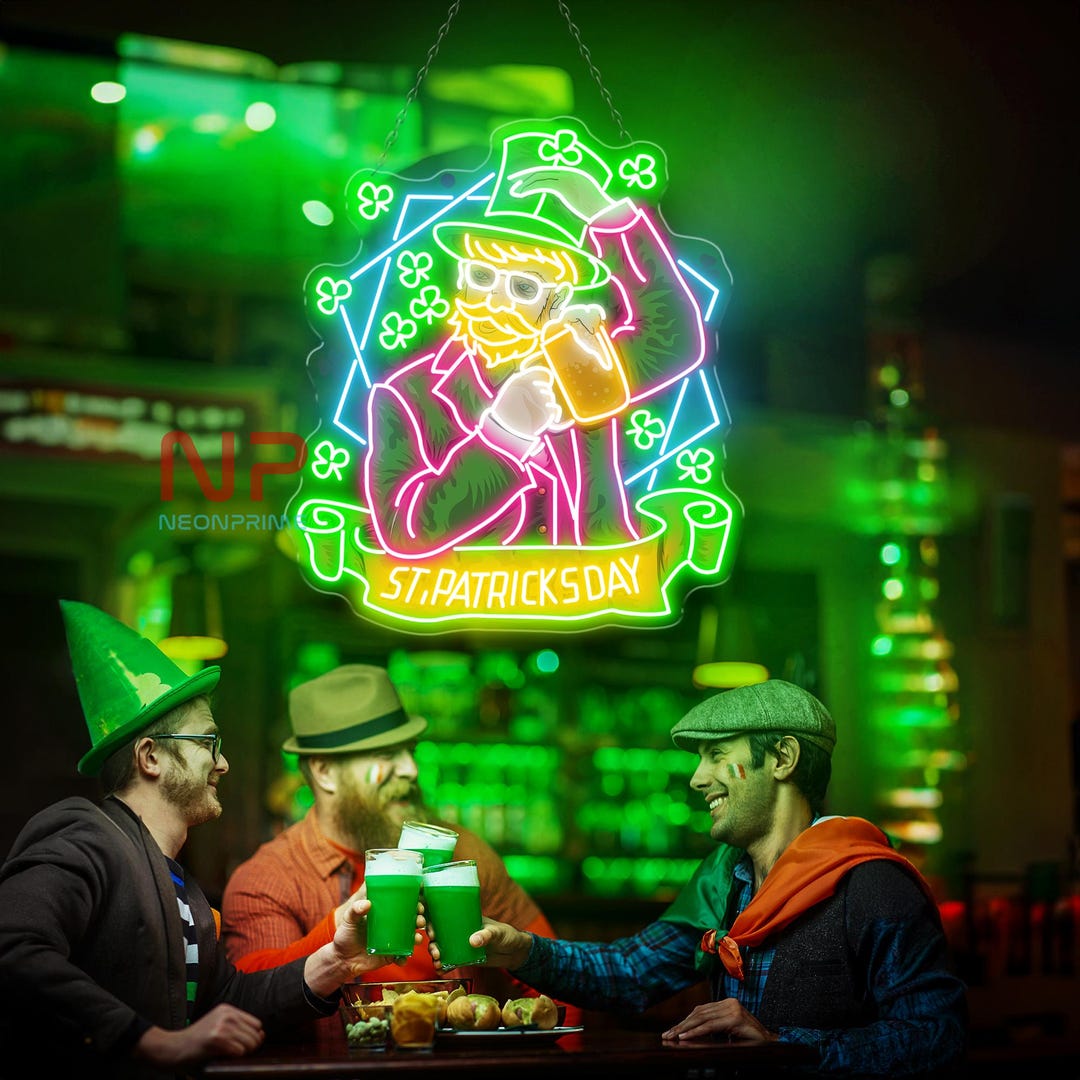 Patrick Day Neon Sign Shamrock Neon Sign, Custom 3 Leaf Clover LED Neon ...