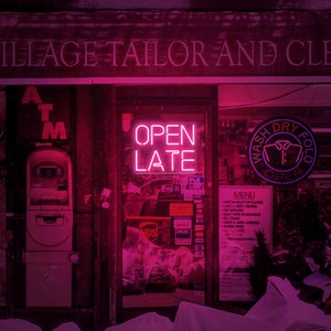 Open Late Neon Sign, Open Neon Bar, LED Open Sign, Open Sign for ...