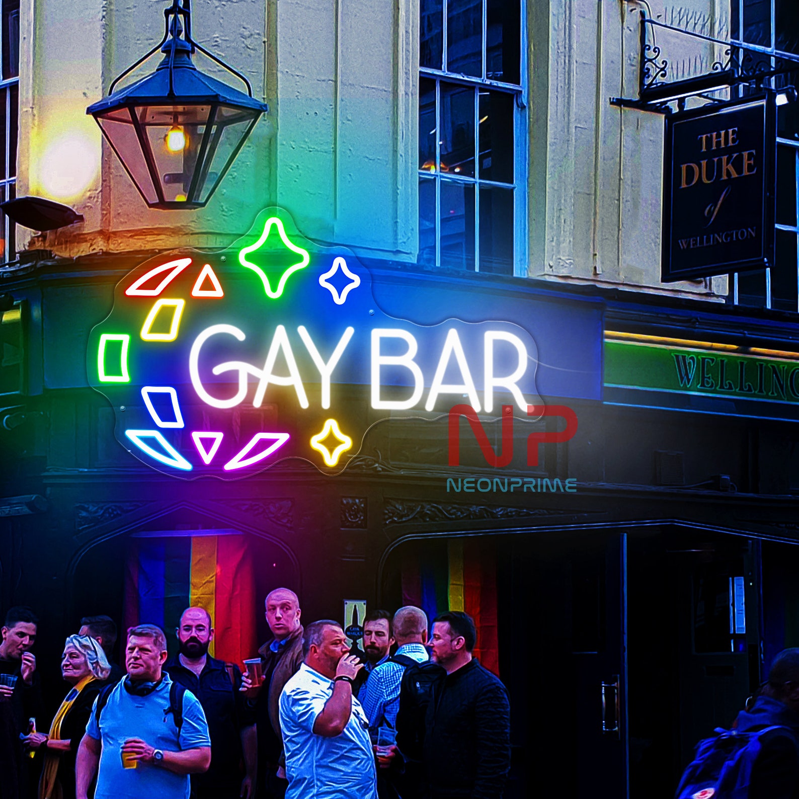 Gay Bar Neon Sign Disco Ball Neon Light Rainbow Pride LED Light LGBTQ ...