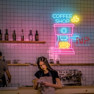 Coffee Shop Neon Sign Coffee Maker LED Light Custom Neon Sign for ...
