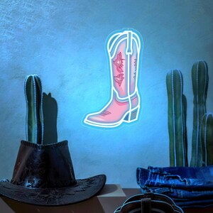 Cowgirl Boots Neon Sign Cowgirl Hat Led Sign Boots and Hat Western Home ...