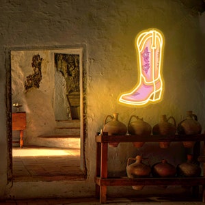 Cowgirl Boots Neon Sign Cowgirl Hat Led Sign Boots and Hat Western Home ...