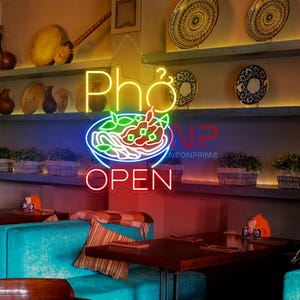 Pho Open Neon Sign Pho Wall Sign Vietnamese Food Neon Sign Vietnamese ...