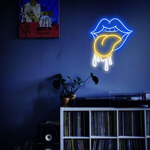 Dripping Lips Neon Sign/ Custom Neon Sign/ Custom Name Neon Sign/ Neon ...