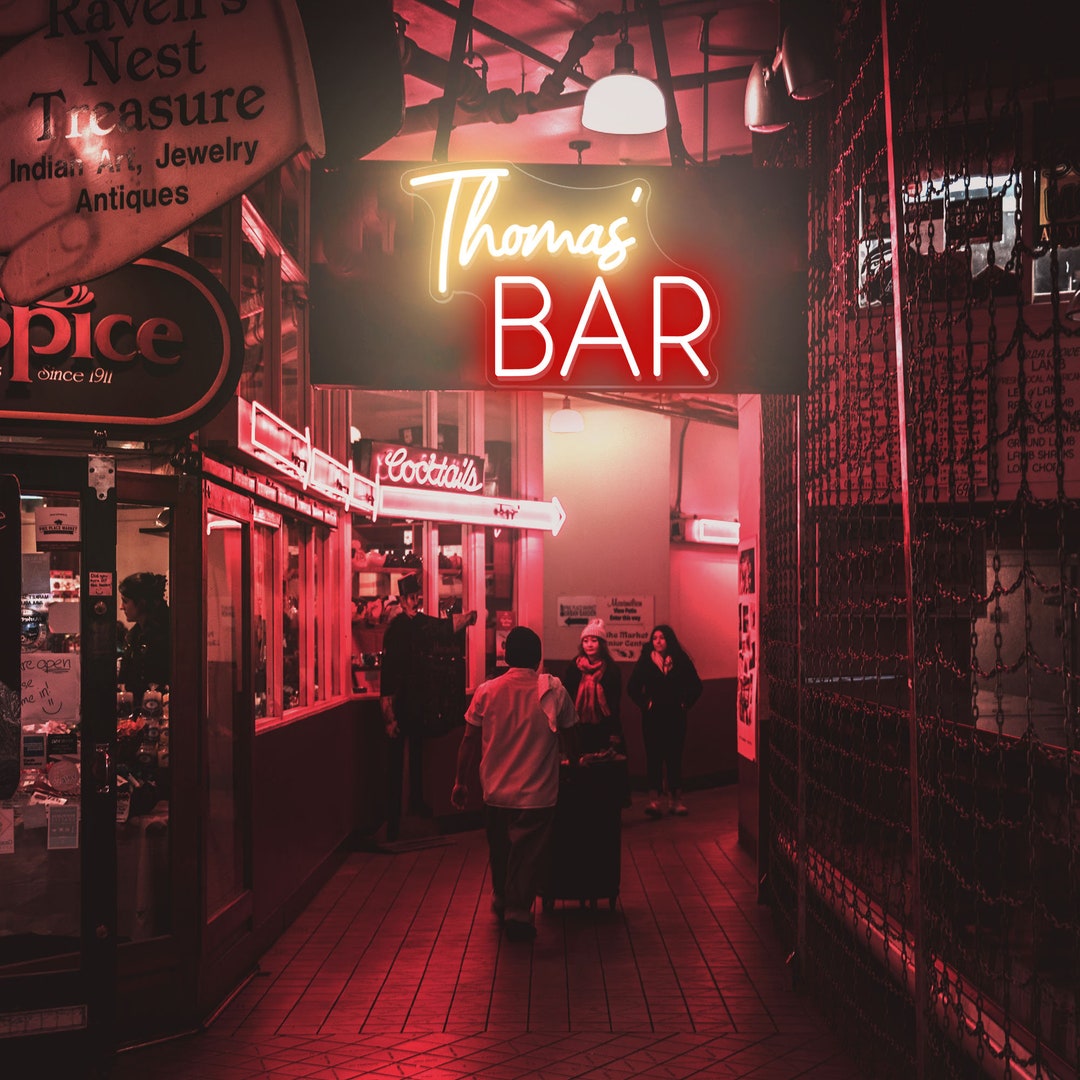 Customized Home Bar Neon Sign, Personalized Home Bar Neon Sign, Name ...