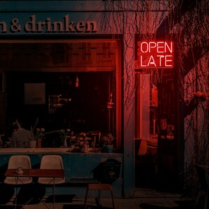 Open Late Neon Sign, Open Neon Bar, LED Open Sign, Open Sign for ...