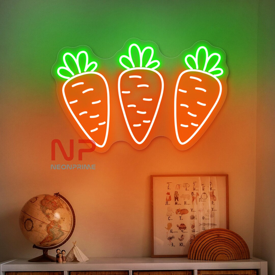 Carrot Neon Sign, Easter Carrot Led Sign, Custom Neon Sign, Carrot ...