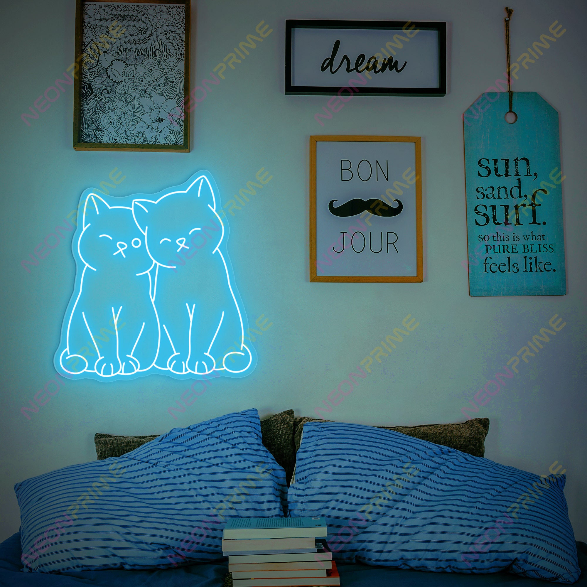 Two Cat Neon Signs, Cute Cat Led Signs, Cat Wall Decor, Pet Lover Gifts ...