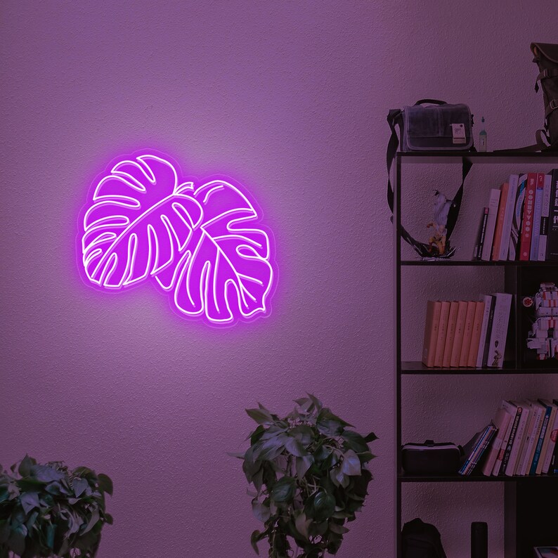 Monstera Leaf Neon Signs, Plant Neon Sign, Custom Neon Sign, Green Leaf ...