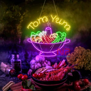 Tom Yum Neon Sign, Open Thai Tom Yum Soup Led Sign, Custom Neon Sign ...