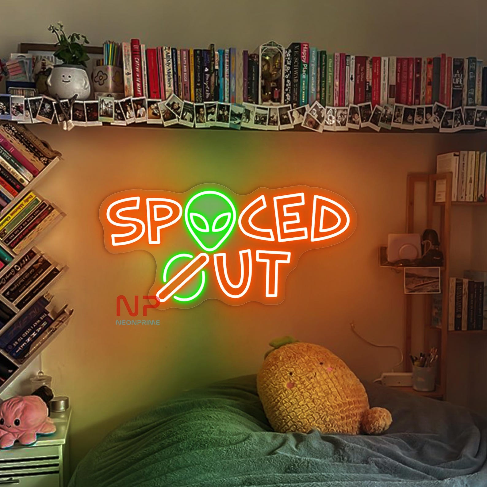 Spaced Out Neon Sign, Alien Spaceman Astronaut Neon Sign, Space LED ...
