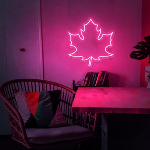 Maple Leaf Neon Sign, Green Leaf Neon Sign, Plant Neon Sign, Neon Maple ...