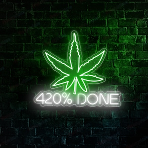 Cannabis Neon Sign, Weed Neon Sign, Marijuana Hemp Leaf High Life ...