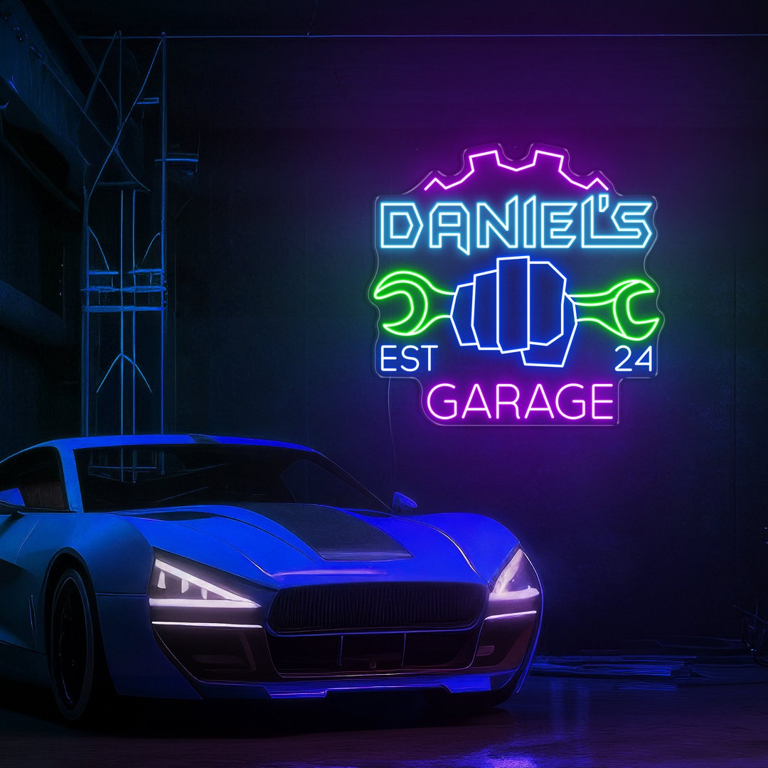 Custom Name Garage Neon Sign, Personalized Garage Sign for Men, Garage ...