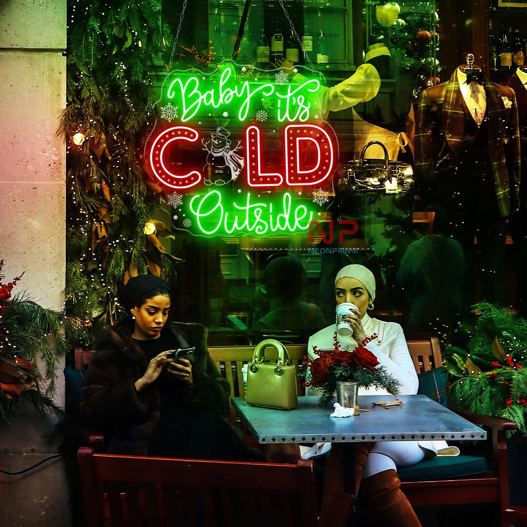 Baby It's Cold Outsider Neon Sign, Christmas Wall Decor, Holiday ...