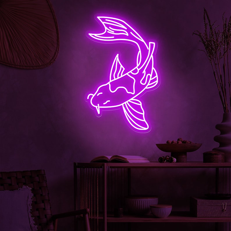 Koi Fish Neon Sign, Japanese Neon Sign, Custom Japan Neon Sign, Koi ...