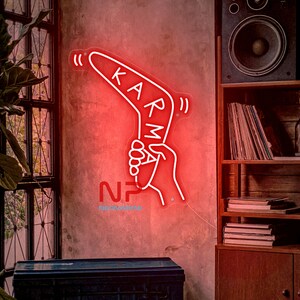 Karma Neon Sign, Boomerang Neon Sign, Custom Neon Sign, Game Room Decor ...