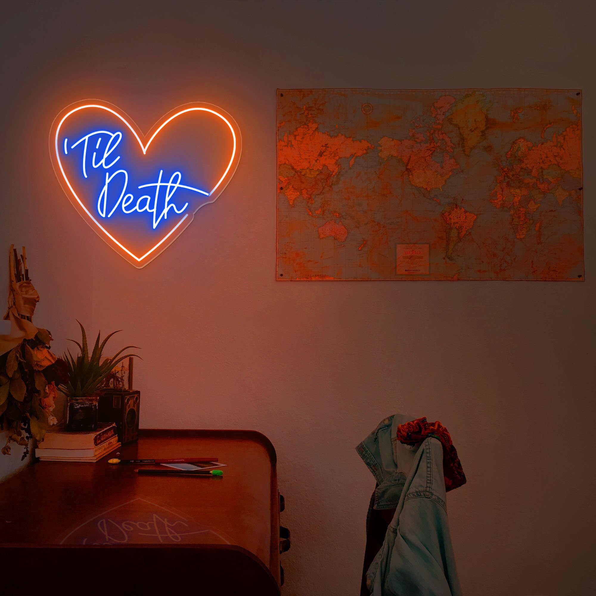Til Death Neon Sign, Custom Neon Light Sign, Led Custom,home Room Wall ...