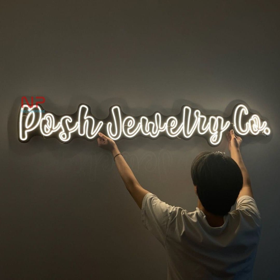 Black Acrylic Neon Sign Custom Business Logo Sign Outdoor Acrylic Sign ...