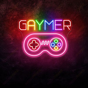 Gaymer Neon Light, Pride Neon Sign, LGBTQ Decor, Gift for Gay Gamers ...