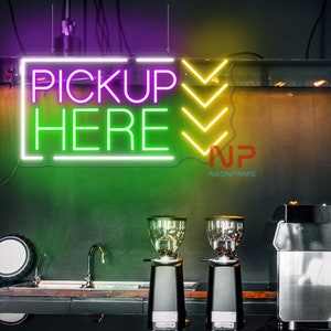 Order Here Pickup Here Neon Sign Custom Neon Sign for Coffee Shop ...
