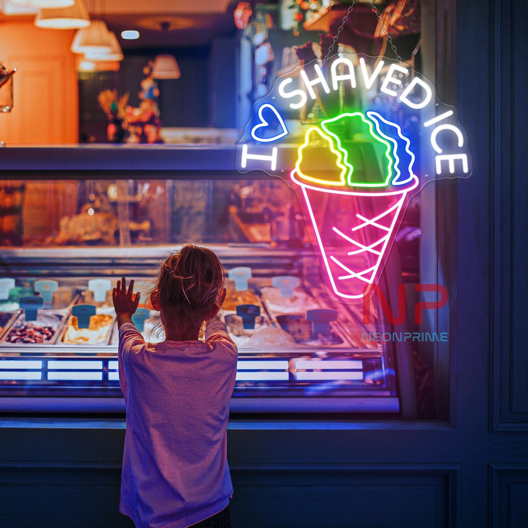 I Love Shaved Ice Neon Sign, Shaved Ice Neon Sign, Custom Led Sign, Ice ...