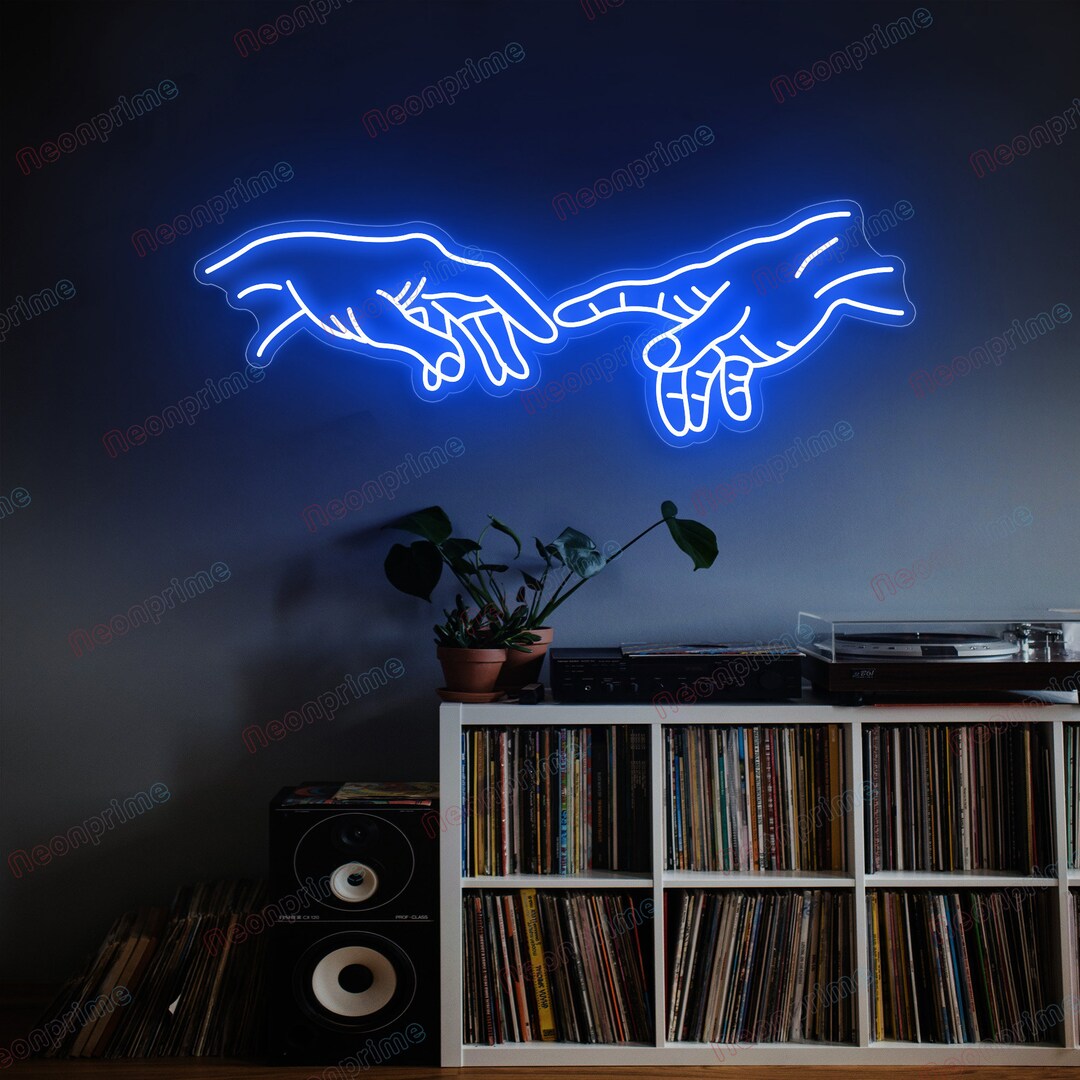 Hand of God Neon Sign Wall Art, Neon Sign Light Office Living Room ...