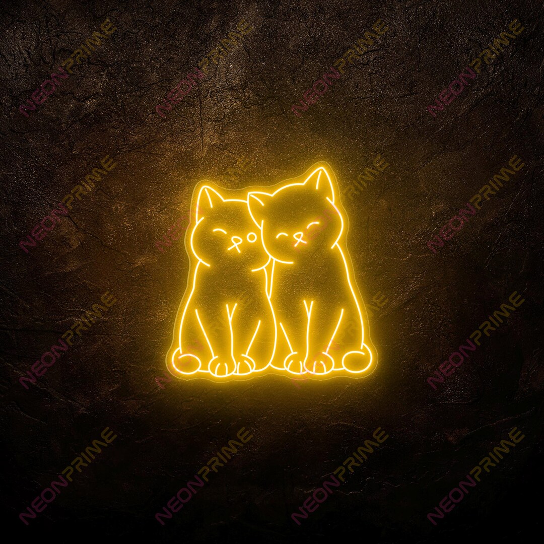 Two Cat Neon Signs, Cute Cat Led Signs, Cat Wall Decor, Pet Lover Gifts ...