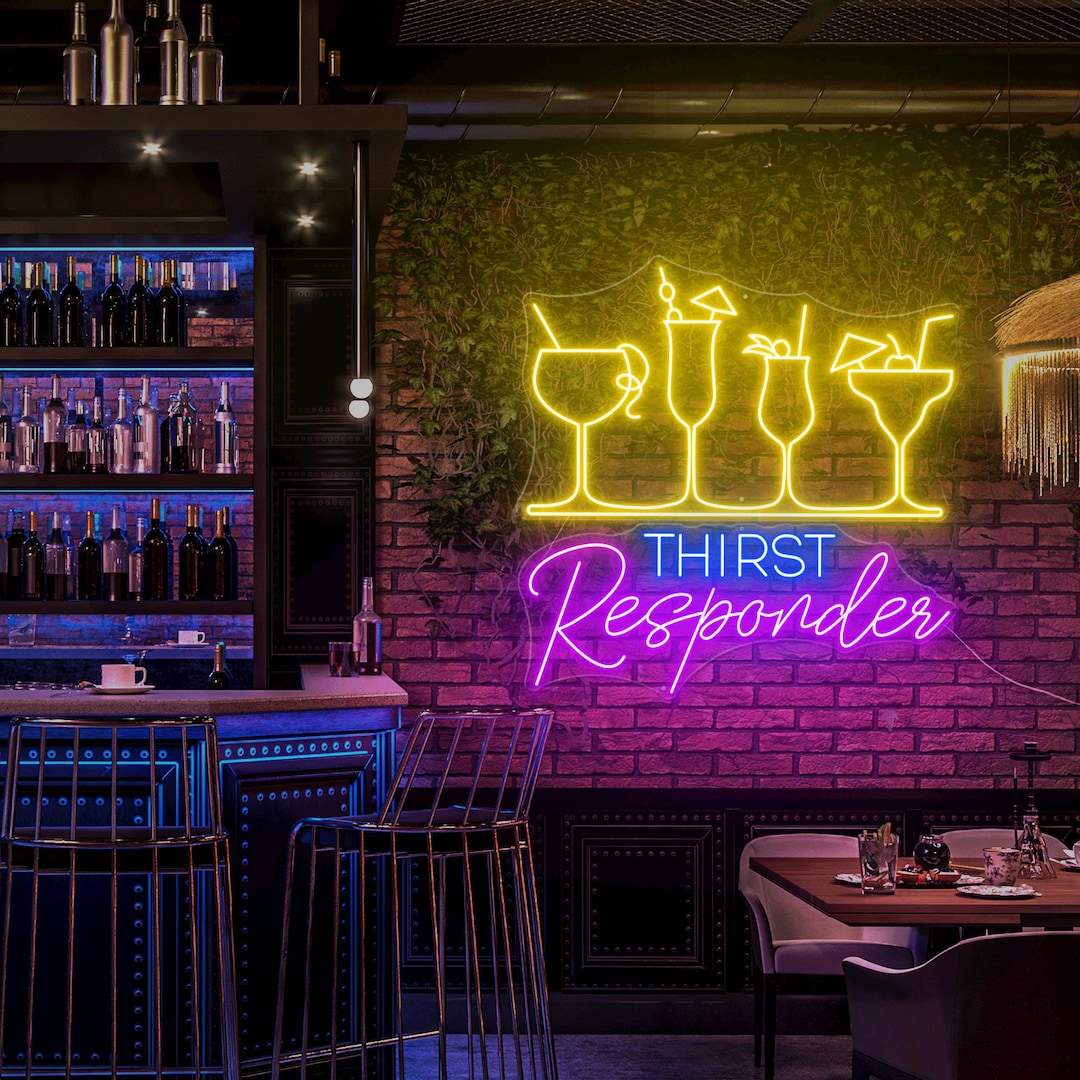 Thirst Responder Neon Sign Bartending Neon Sign Bartender Sign ...