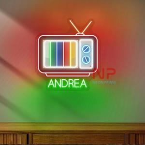 Retro TV Neon Sign, Custom Name Retro TV, Retro TV Decor Sign, Retro ...