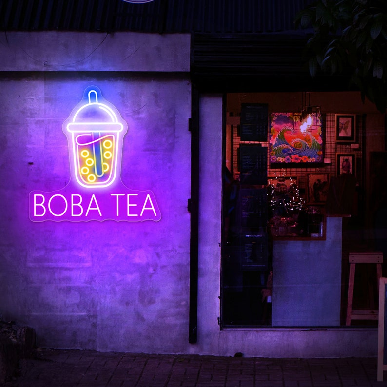 Boba Tea Neon Sign Milk Tea Led Sign Birthday Giftsneon - Etsy