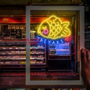 Cute Taiyaki Neon Sign Japanese Taiyaki Fish Led Light Taiyaki Shop ...
