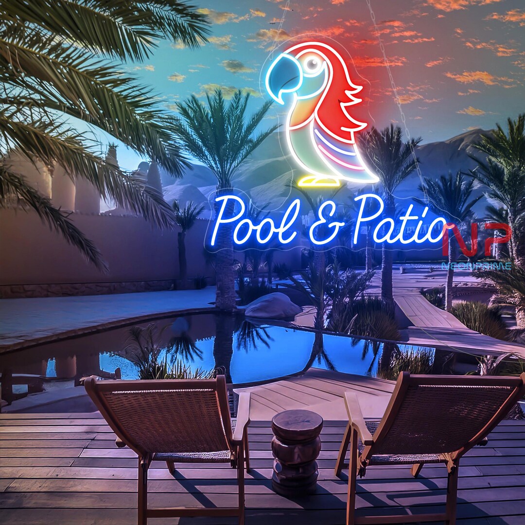 Pool and Patio Neon Sign, Outdoor Patio Signs, Customized Bar Signs ...