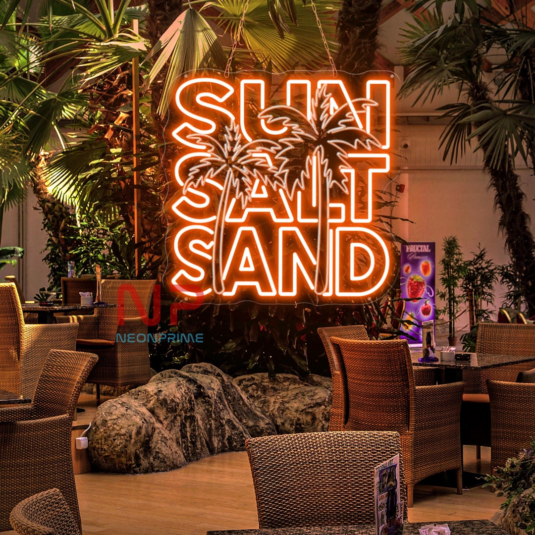 Sun Salt Sand Neon Sign Summer Vibes Neon Light Summer Decoration Art ...