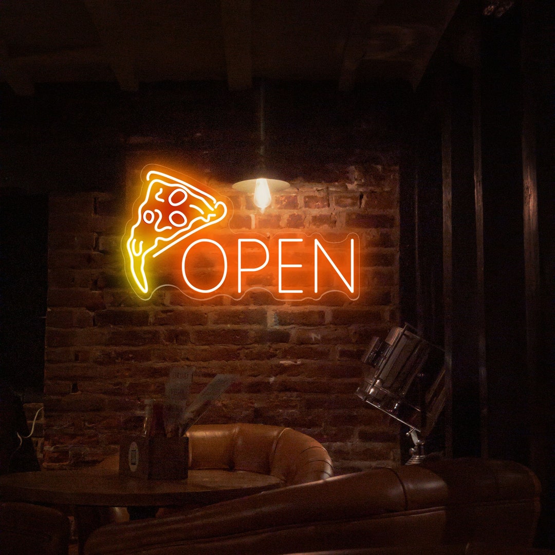 Pizza Neon Sign, Open Pizza Led Sign, Restaurant Sign, Kitchen Neon ...
