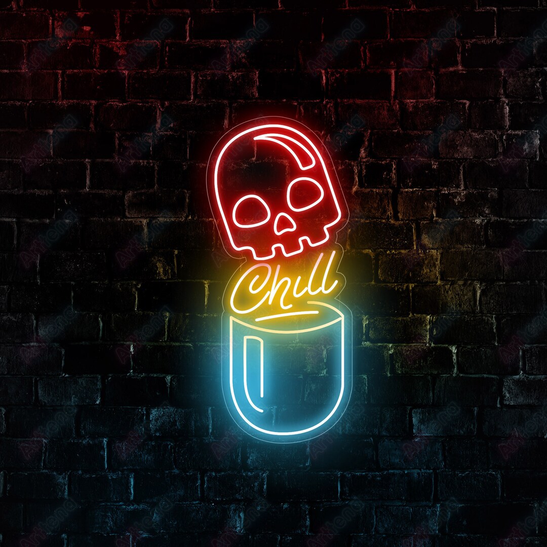 Chill Pill Neon Sign Custom Neon Sign Acrylic Artwork Home - Etsy