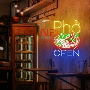 Pho Open Neon Sign Pho Wall Sign Vietnamese Food Neon Sign Vietnamese ...