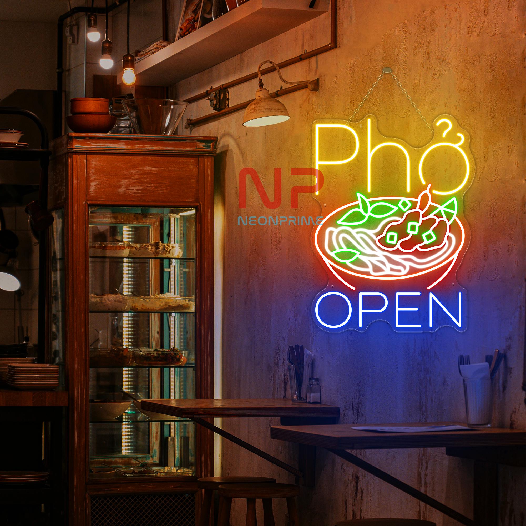 Pho Open Neon Sign Pho Wall Sign Vietnamese Food Neon Sign Vietnamese ...
