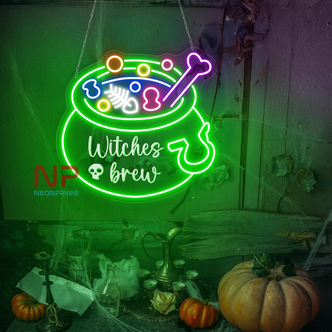 Witches Brew Neon Sign, Horror Decor Sign, Halloween Neon Sign, Custom ...