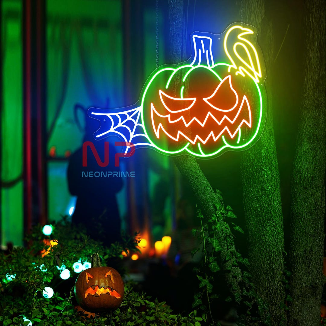 Pumpkin Neon Sign, Halloween Decor Sign, Custom Neon Sign, Pumpkin ...