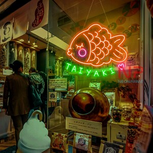 Cute Taiyaki Neon Sign Japanese Taiyaki Fish Led Light Taiyaki Shop ...