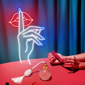 Secret Finger on Lip Neon Sign, Secret Lip Led Sign, Secret Led Sign ...