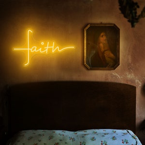 Faith Custom Neon Sign, Cross Jesus Home Decoration,wall Art Decor ...